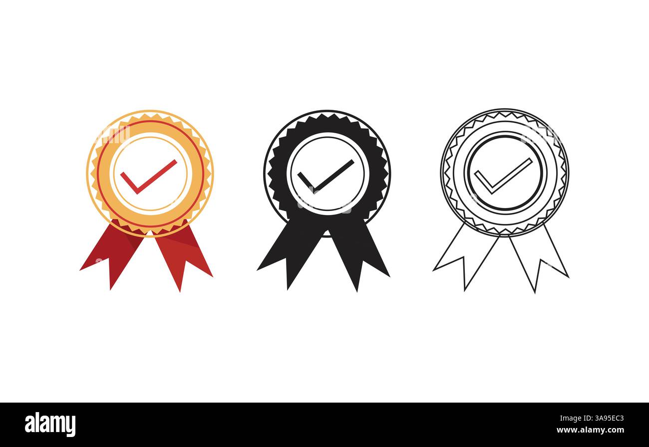 Approval certification icon quality Cut Out Stock Images & Pictures - Alamy