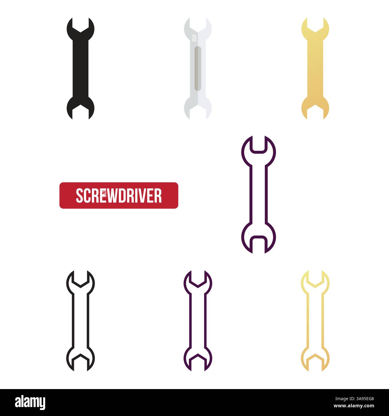 Screwdriver icon set. flat vector illustration Stock Vector Image & Art ...