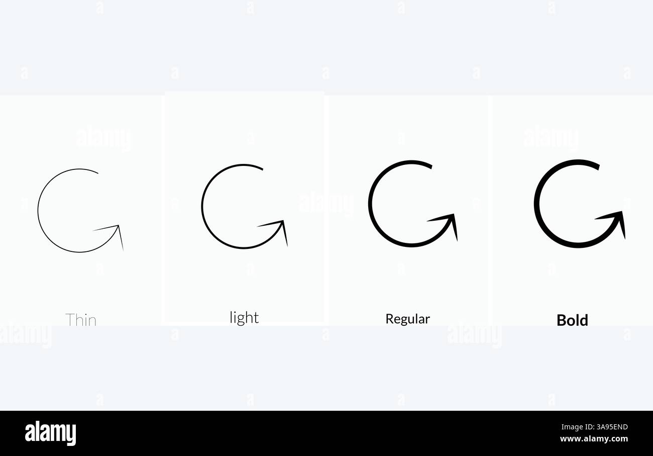 Rotate rectangle icon. Thin, Light Regular And Bold style design ...