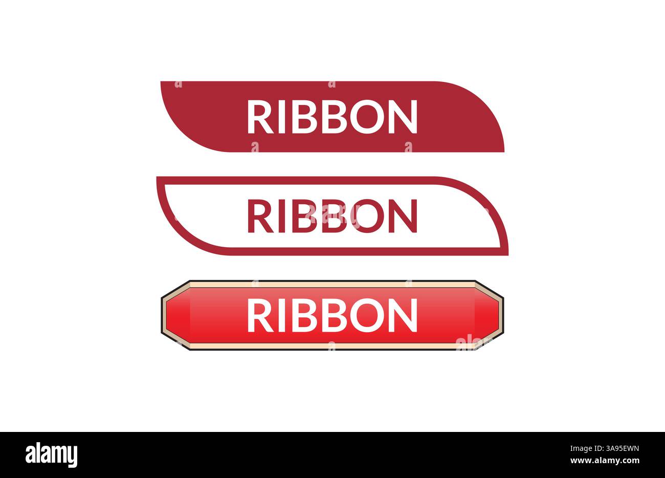 Ribbon red ribbon label banner set. Open available now sign or Ribbon ...
