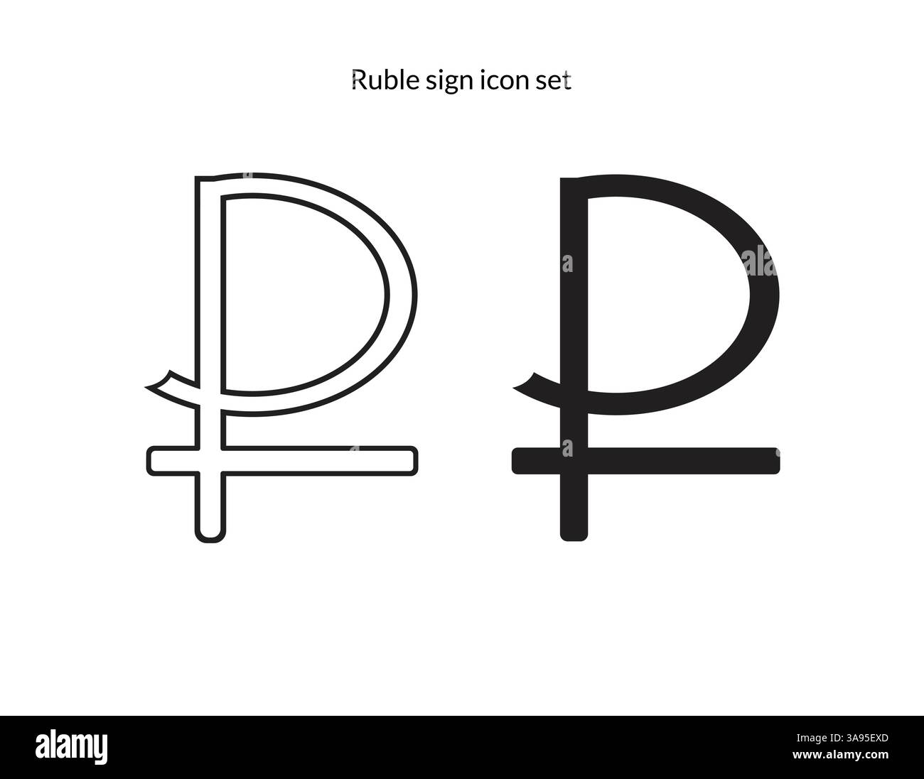 Ruble Sign Icon vectors set. style design isolated on white background Stock Vector Image & Art ...