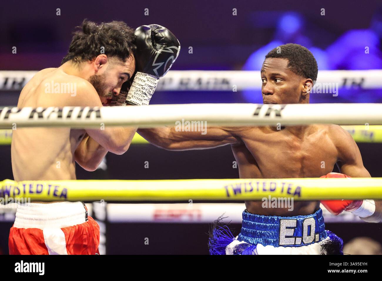 March 29, 2025: (R-L) Bantamweight Emmanuel Chance punches Miguel ...