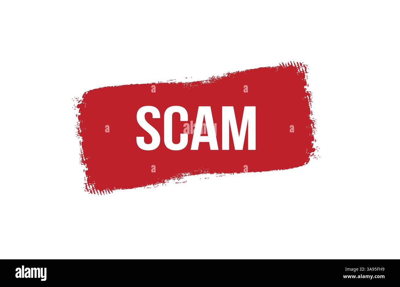 Brush style Scam red banner design on white background Stock Vector ...