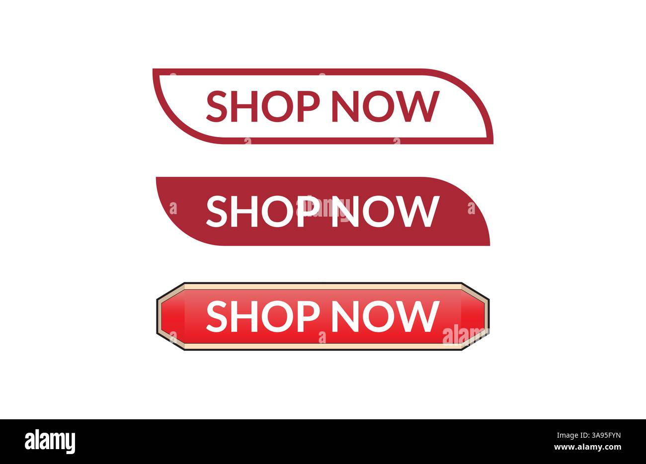 Shop now red ribbon label banner set. Open available now sign or Shop ...