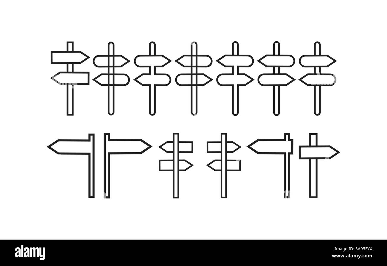 Signpost icons hand drawn black vector Stock Vector Image & Art - Alamy