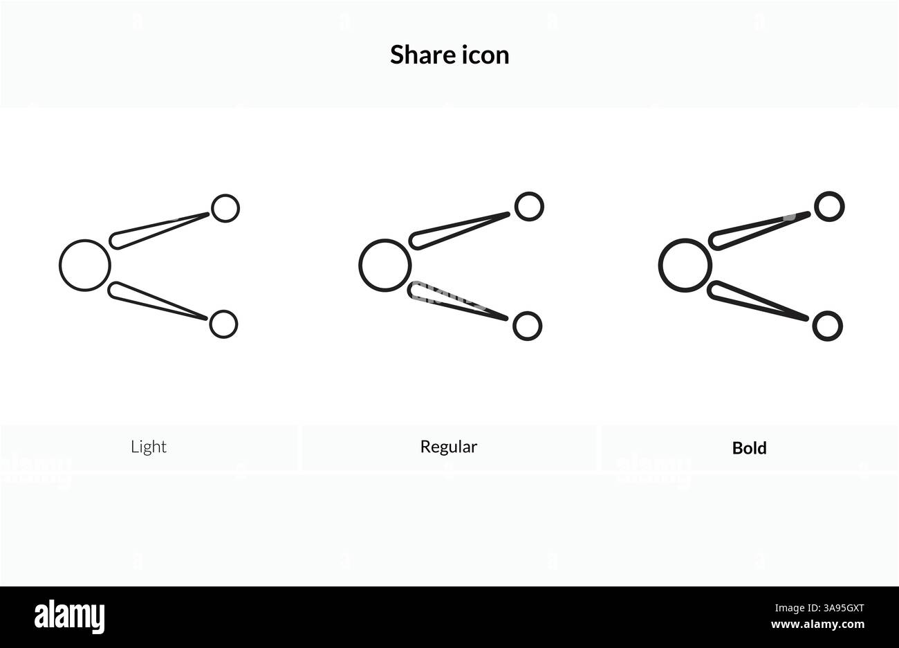 share icon. Light, Regular And Bold style design isolated on white ...