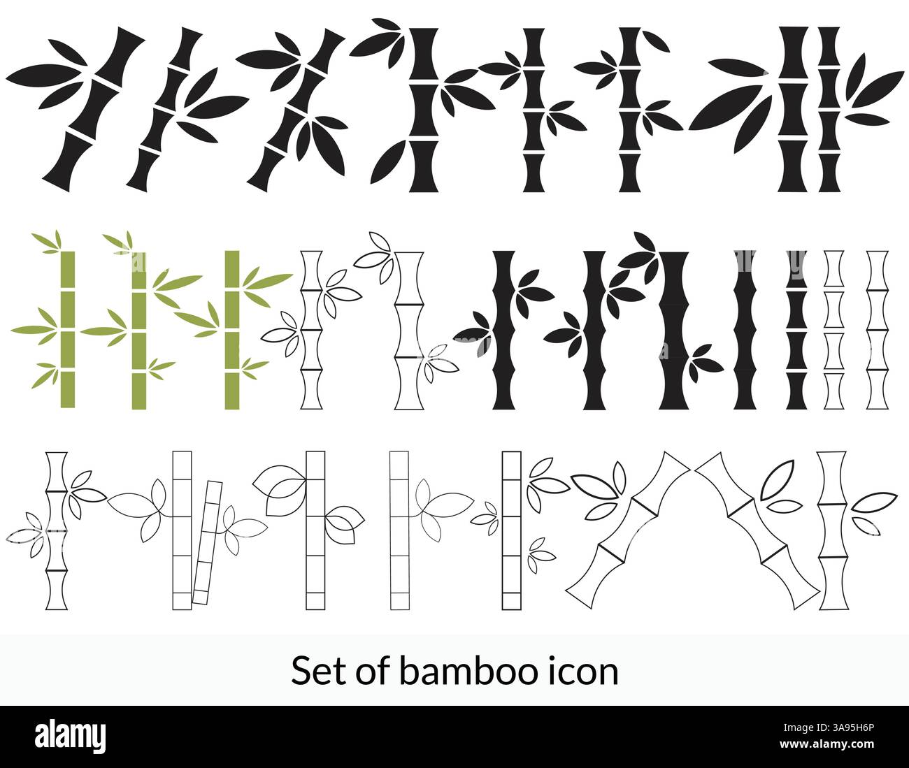 Bamboo vector icon set. bamboo sign on white background Stock Vector ...