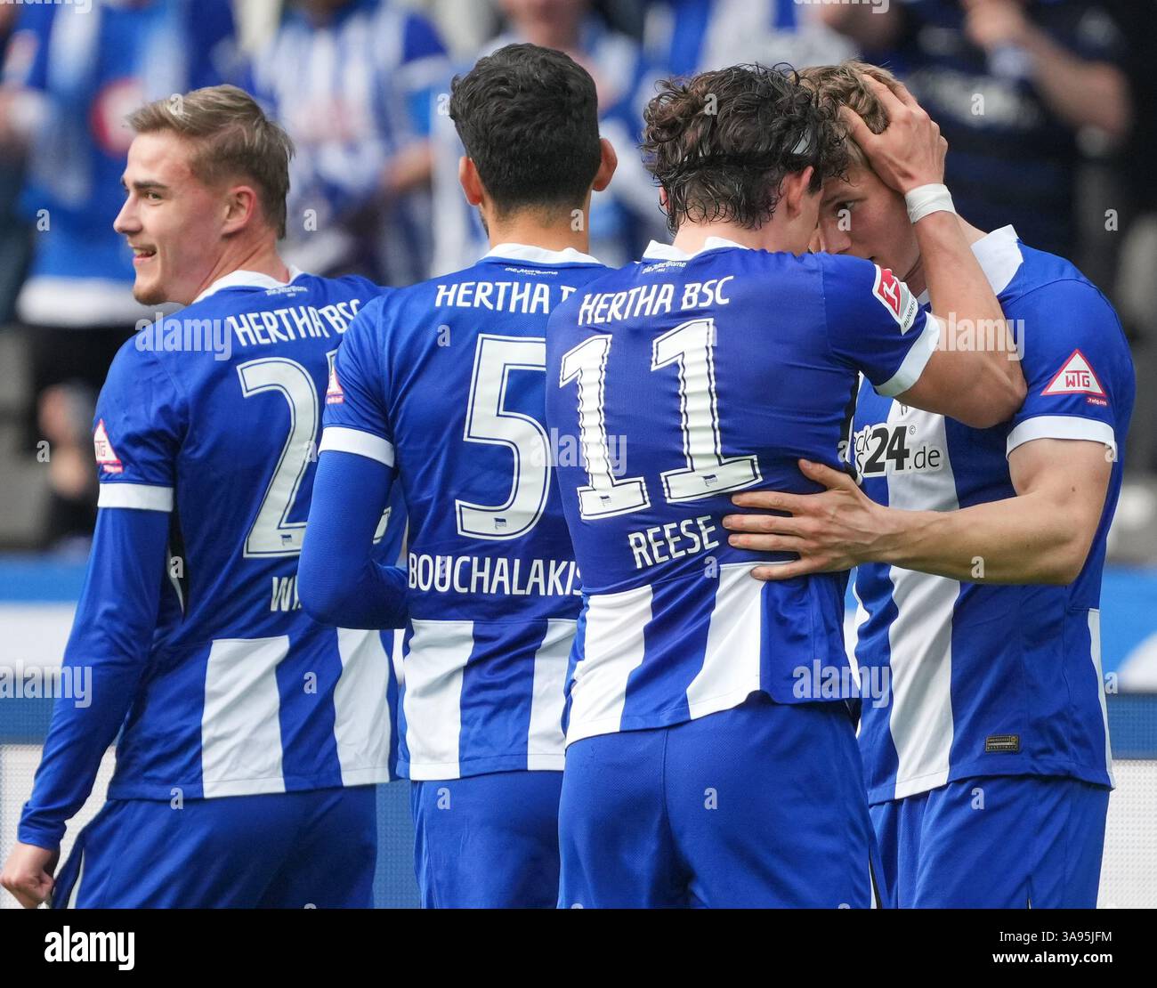 Berlin, Germany. 29th Mar, 2025. Soccer: Bundesliga 2, Hertha BSC ...