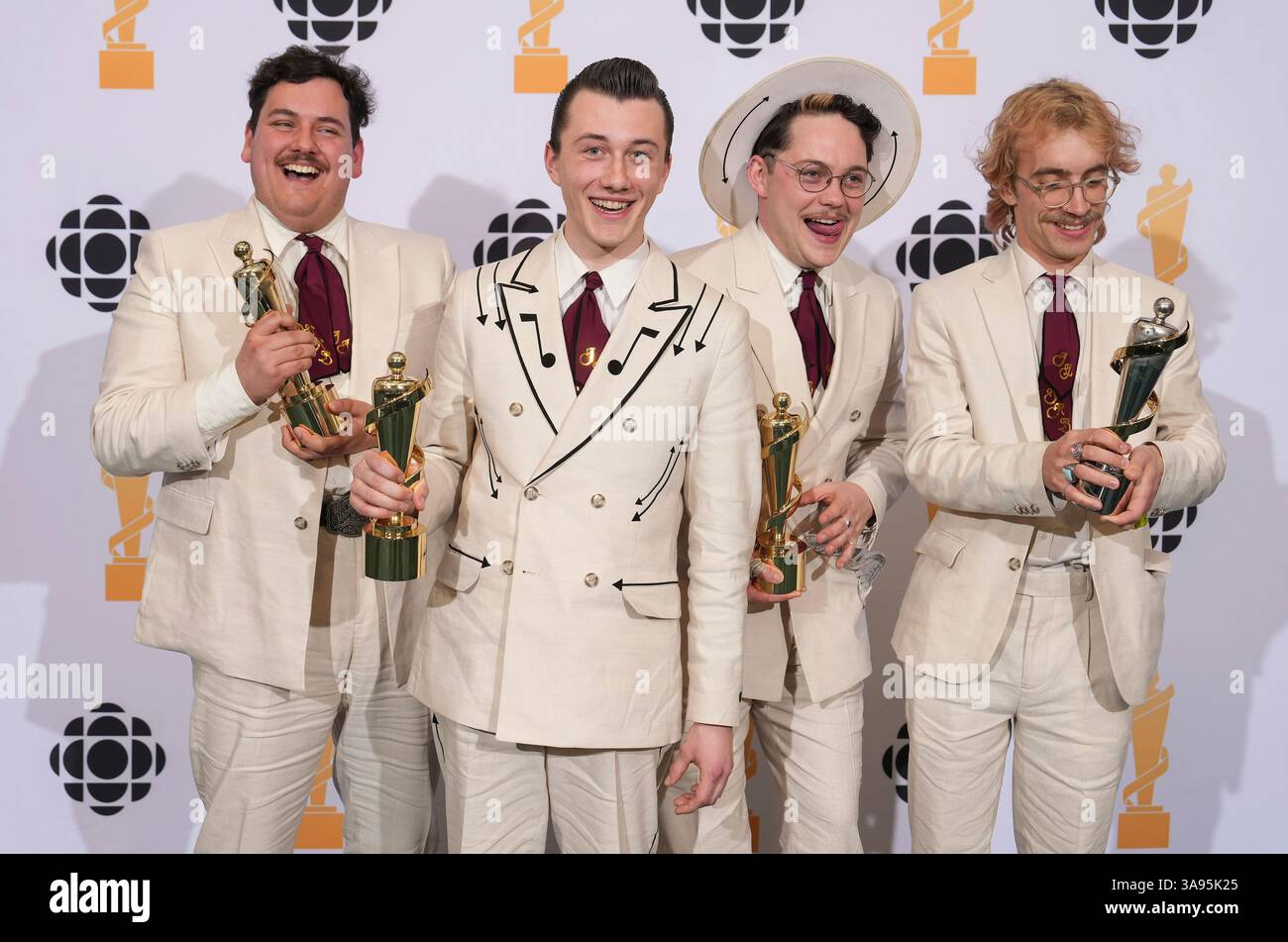 Jake Vaadeland and The Sturgeon River Boys pose for photos after ...