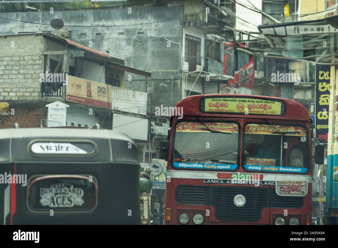 Welimada Sri Lanka - September 7 2024; Passenger bus and other vehicles ...