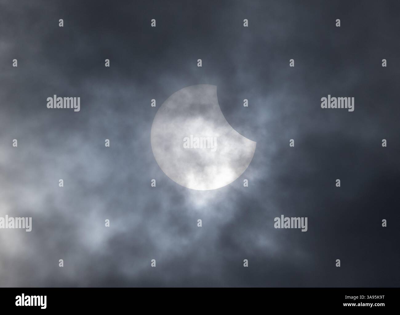 Berlin, Germany. 29th Mar, 2025. The beginning of a partial solar ...