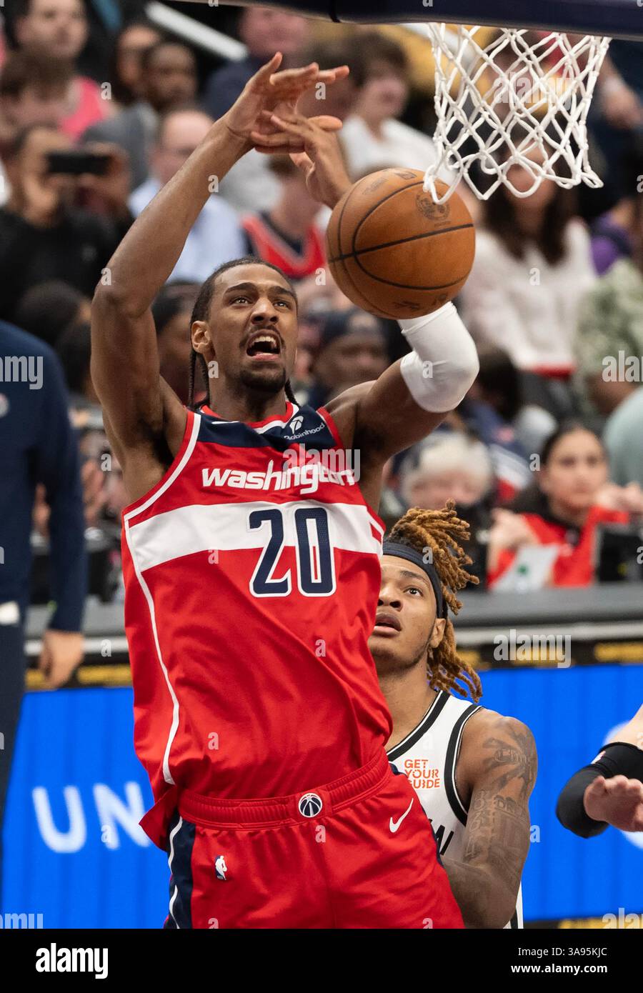 WASHINGTON, DC - MARCH 29: Washington Wizards forward Alex Sarr (20) in ...
