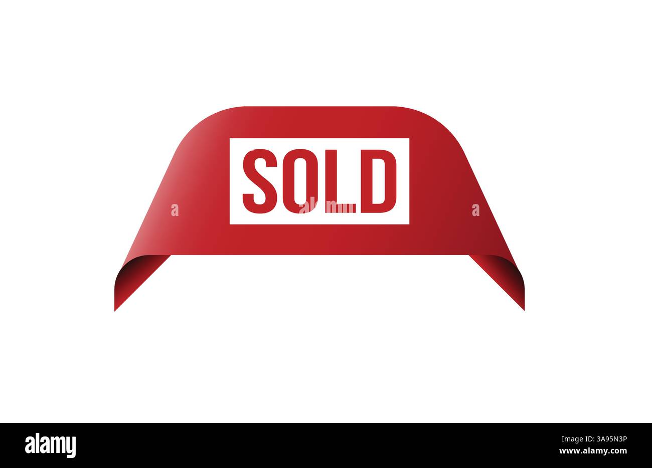 Red banner Sold on white background Stock Vector Image & Art - Alamy