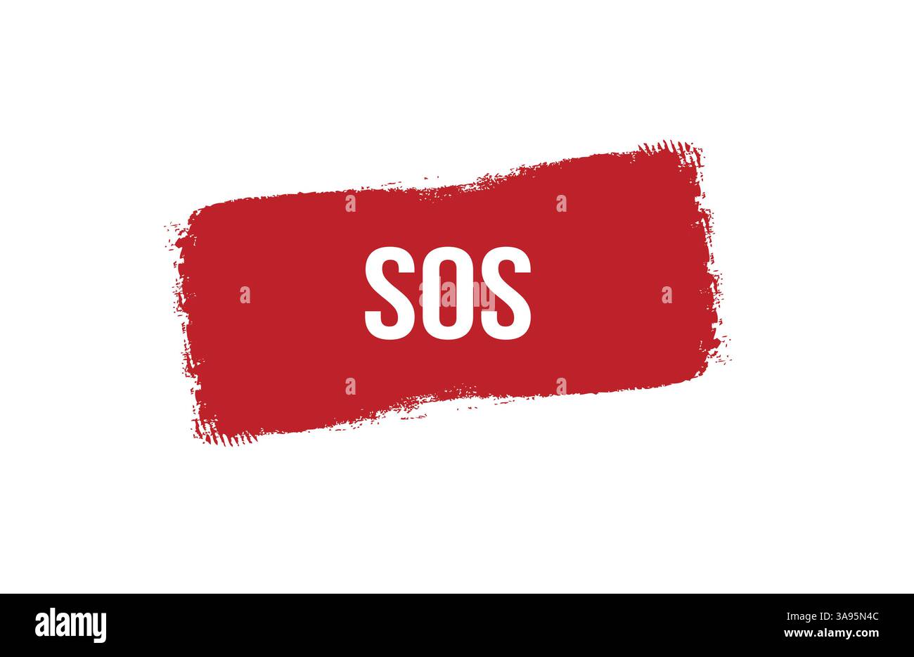 Brush style Sos red banner design on white background Stock Vector ...