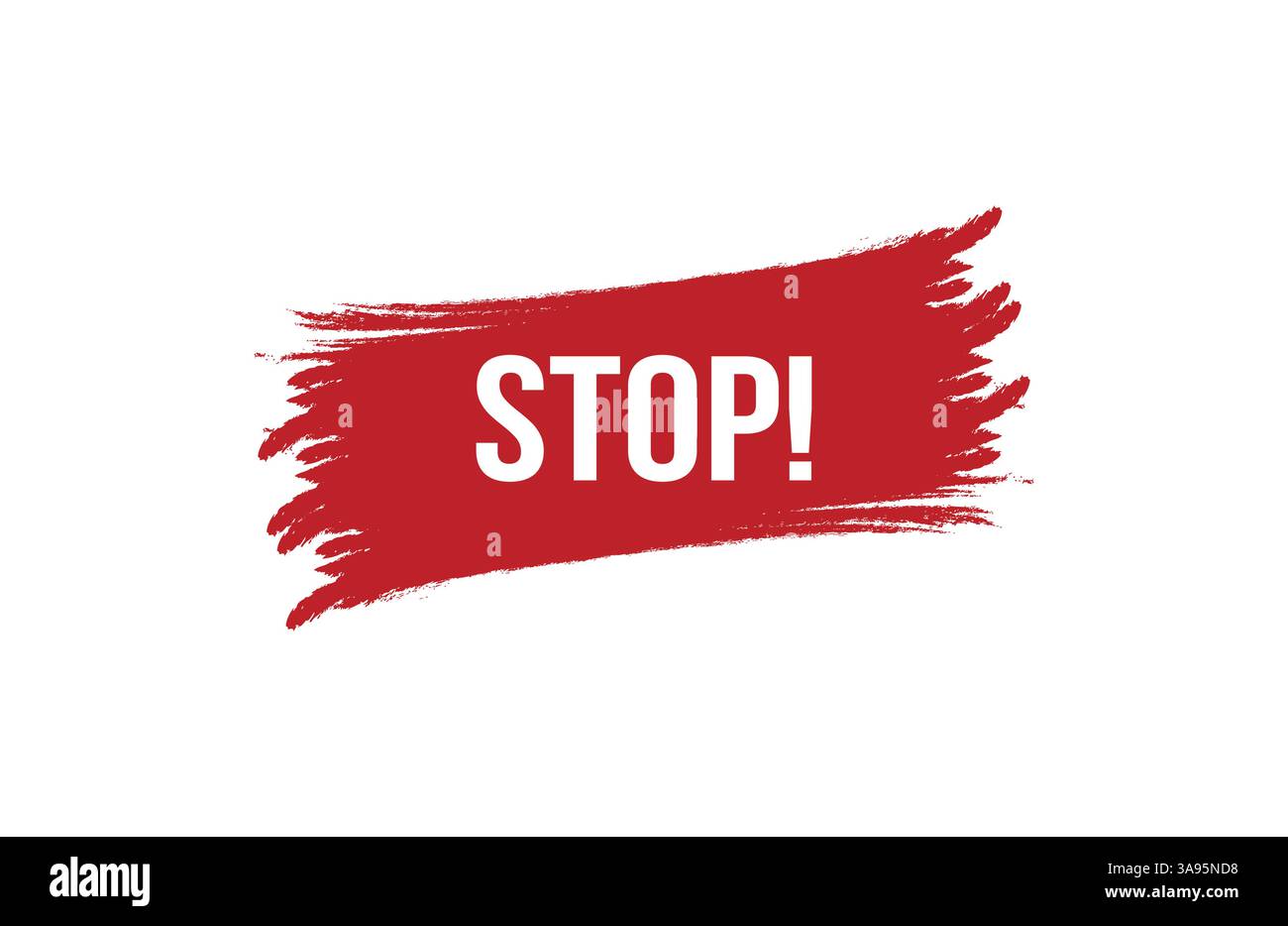 Brush style Stop red banner design on white background Stock Vector ...