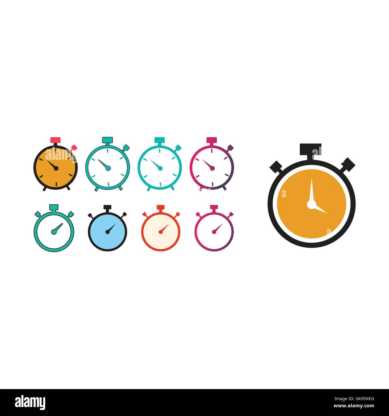 Flat Stopwatch icon Symbol Vector Illustration Stock Vector Image & Art - Alamy