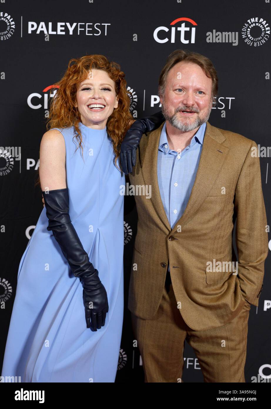 Los Angeles, California, USA. 29th Mar 2025. Natasha Lyonne and Rian Johnson at the 2025 ...