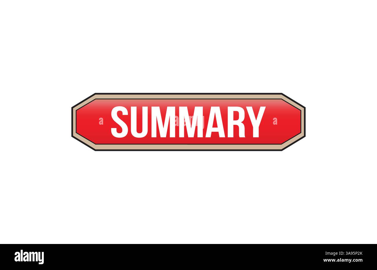 Summary red ribbon label banner. Open available now sign or Summary tag ...
