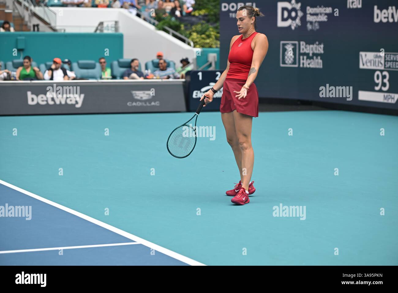 March 29, 2025: Aryna Sabalenka (BLR) defeats Jessica Pegula (USA) in the Women's Final played ...