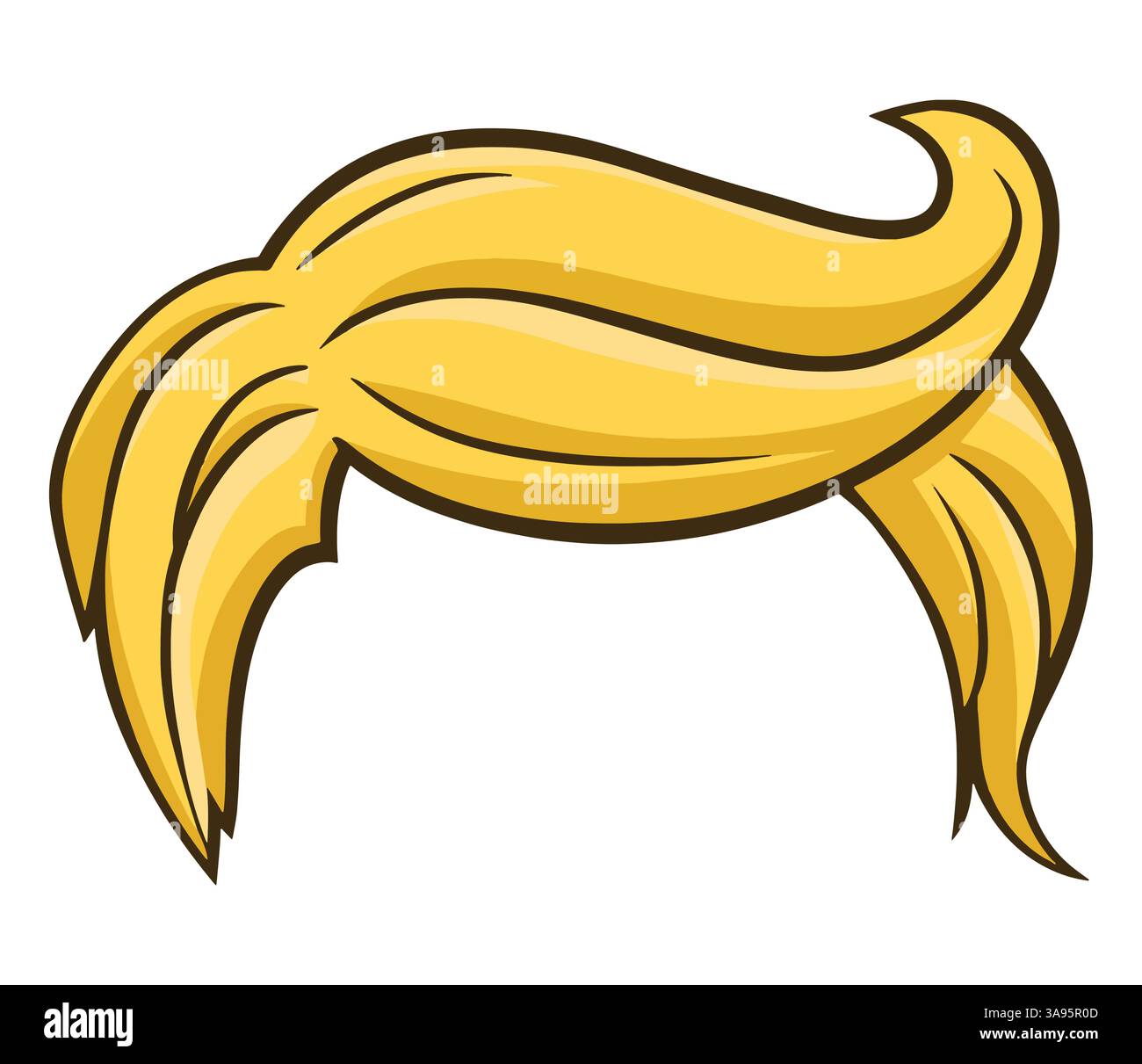 Men's blonde hairstyle, hand-drawn. Illustration of the top of the ...