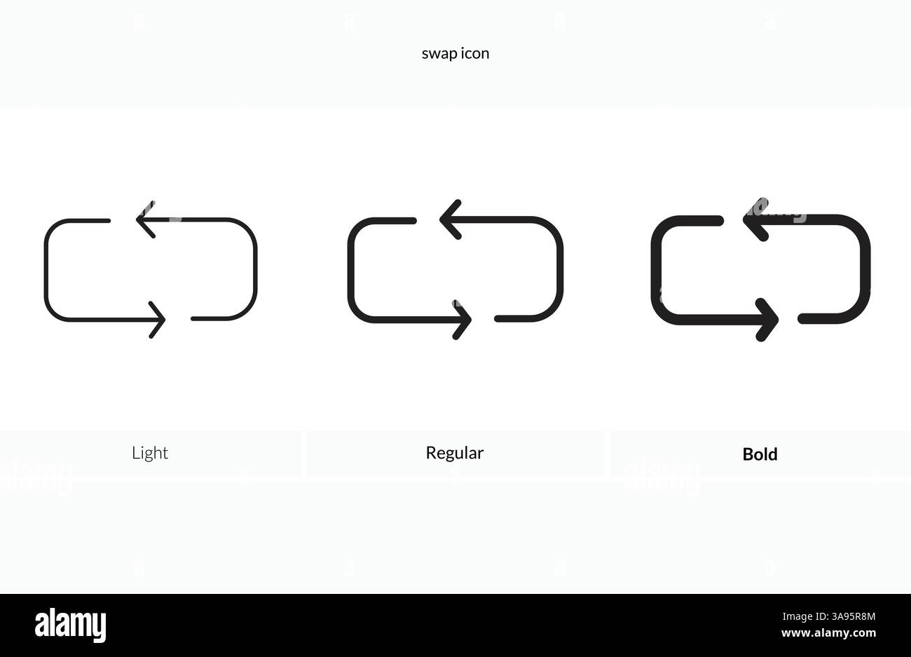 swap icon. Light Regular And Bold style design isolated on white background Stock Vector Image ...