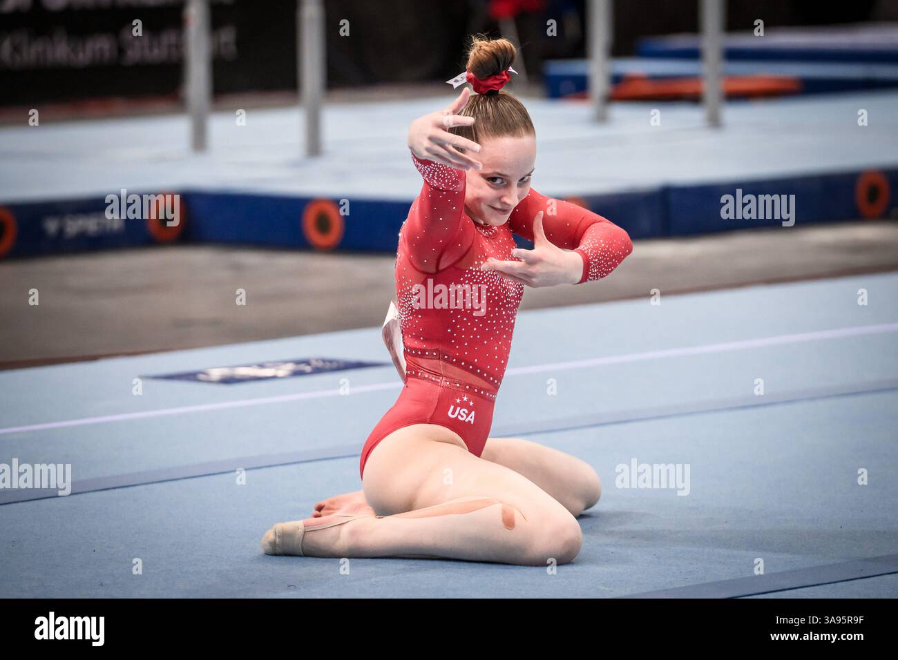 Stuttgart, Deutschland. 29th Mar, 2025. Nola Matthews (USA) - Boden/40 ...
