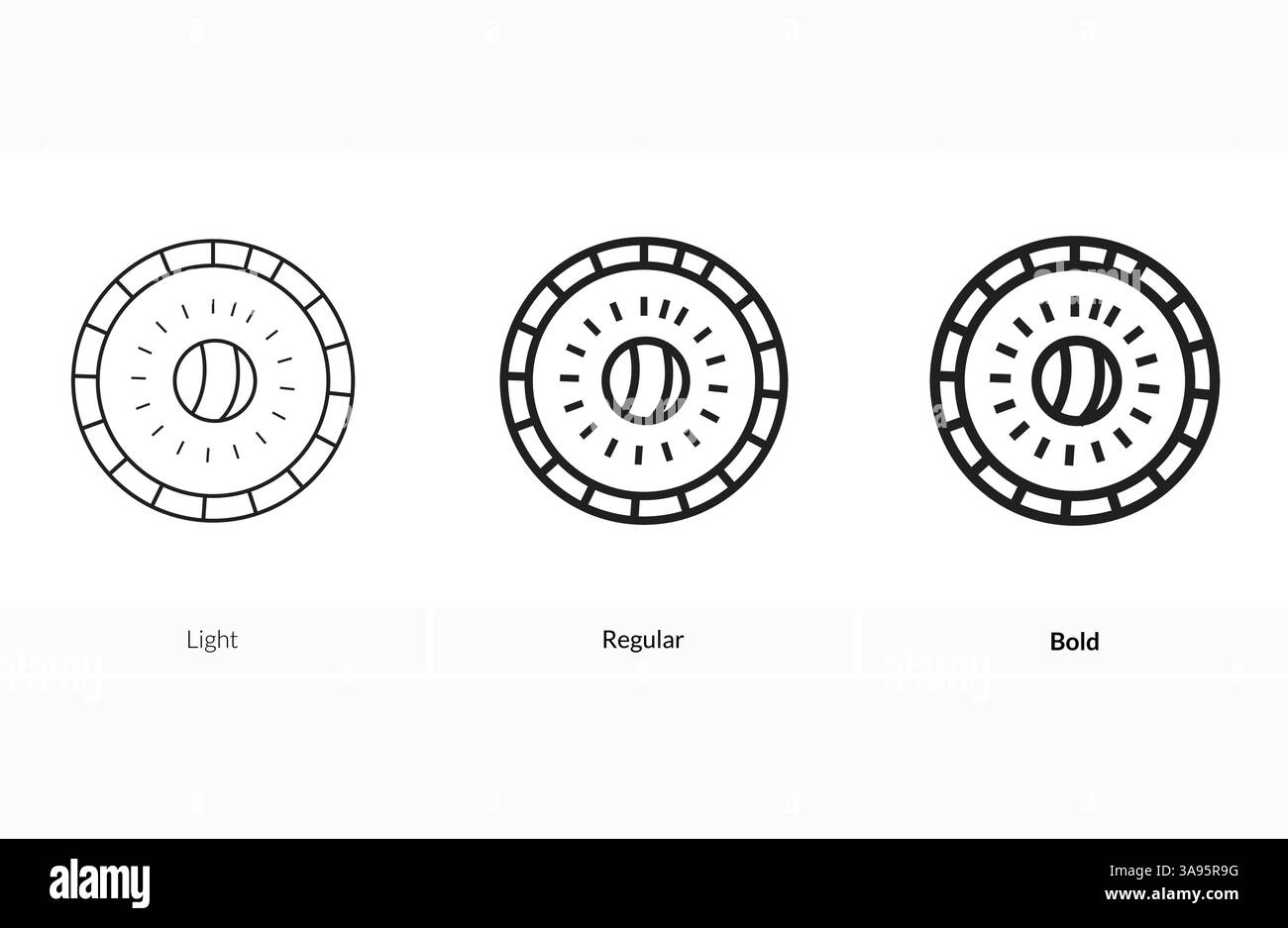 sushi roll icon. Light Regular And Bold style design isolated on white ...