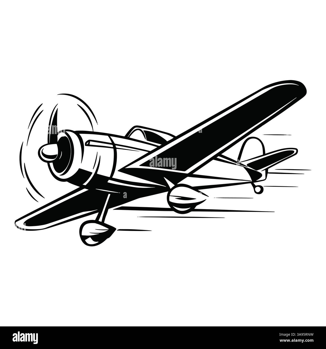 Silhouette of a fast moving plane with speed lines, representing motion ...