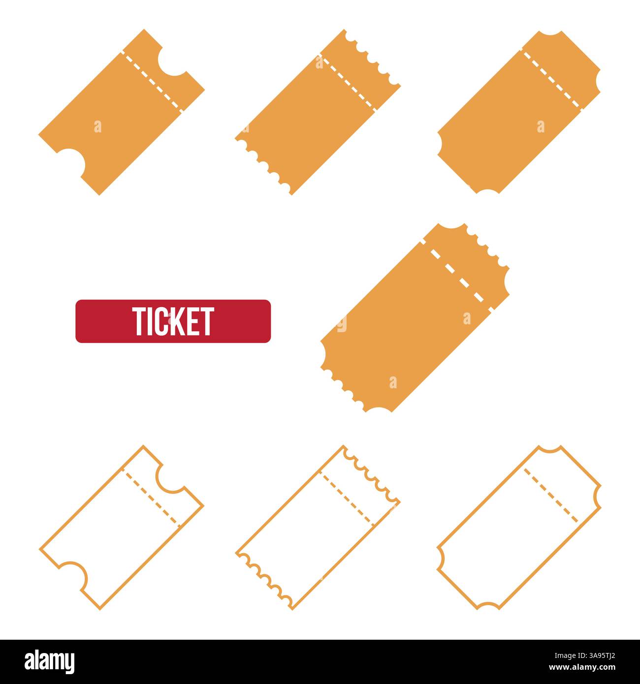 Flat Ticket icon set. symbol vector Illustration Stock Vector Image & Art - Alamy