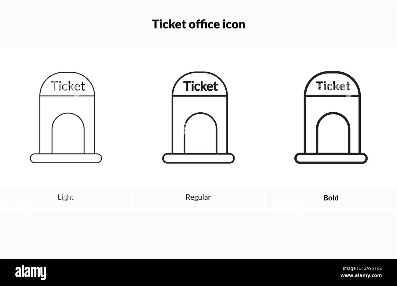 Ticket office icon. Light, Regular And Bold style design isolated on ...