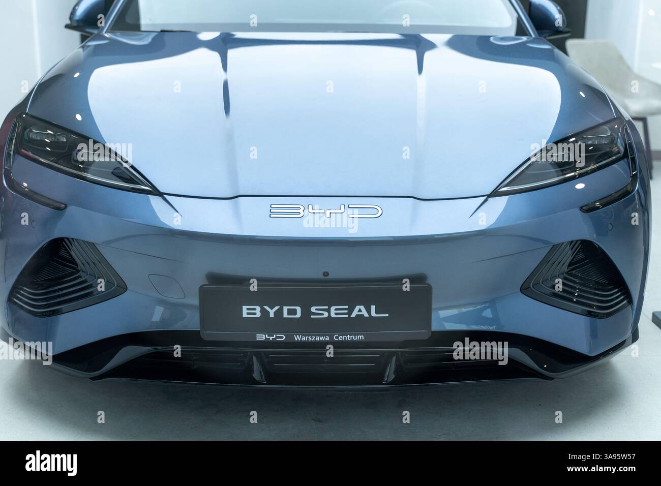 Warsaw, Poland. 29th Mar, 2025. A BYD Seal electric car is seen on ...