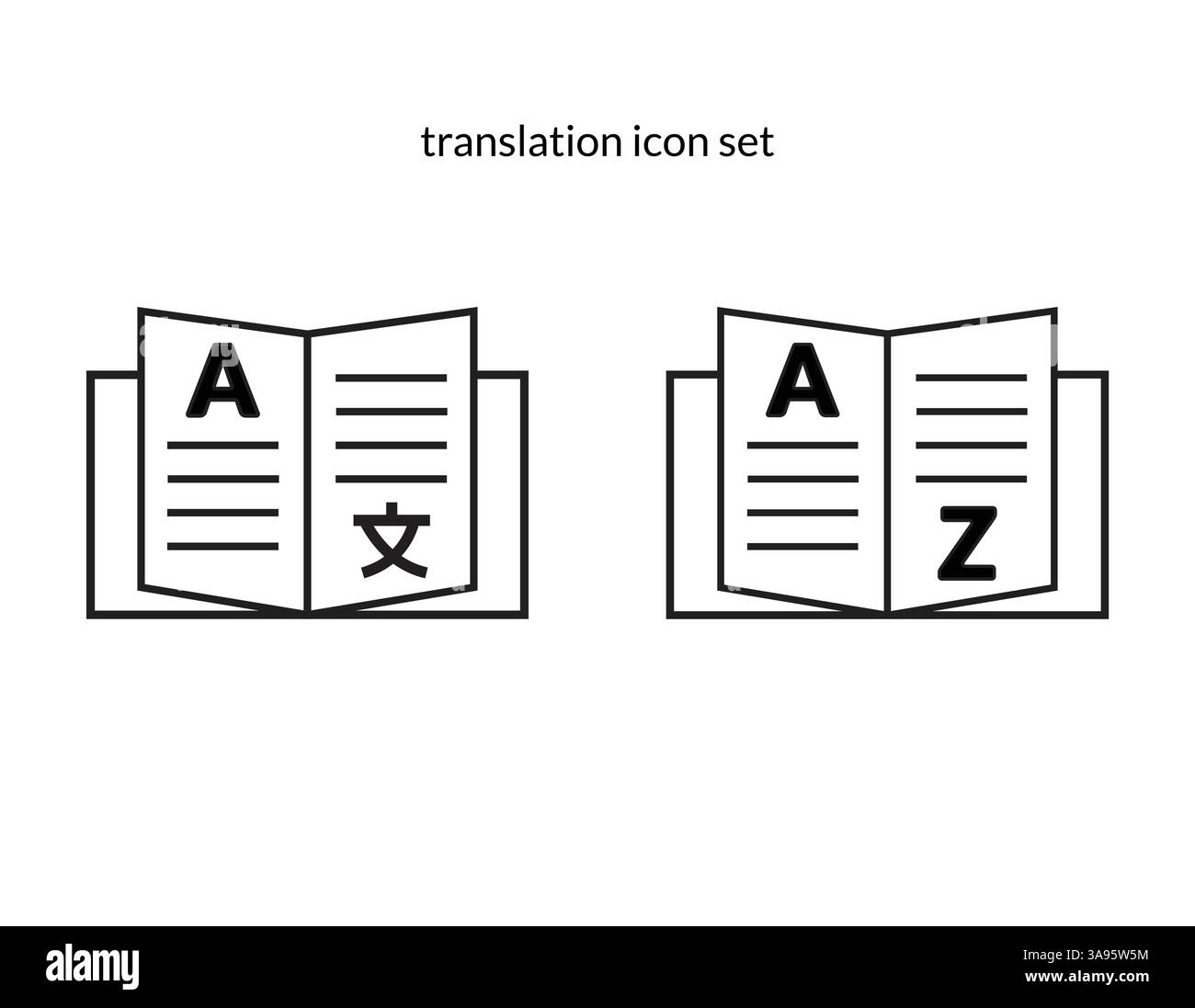 Translation icon on white Stock Vector Images - Alamy