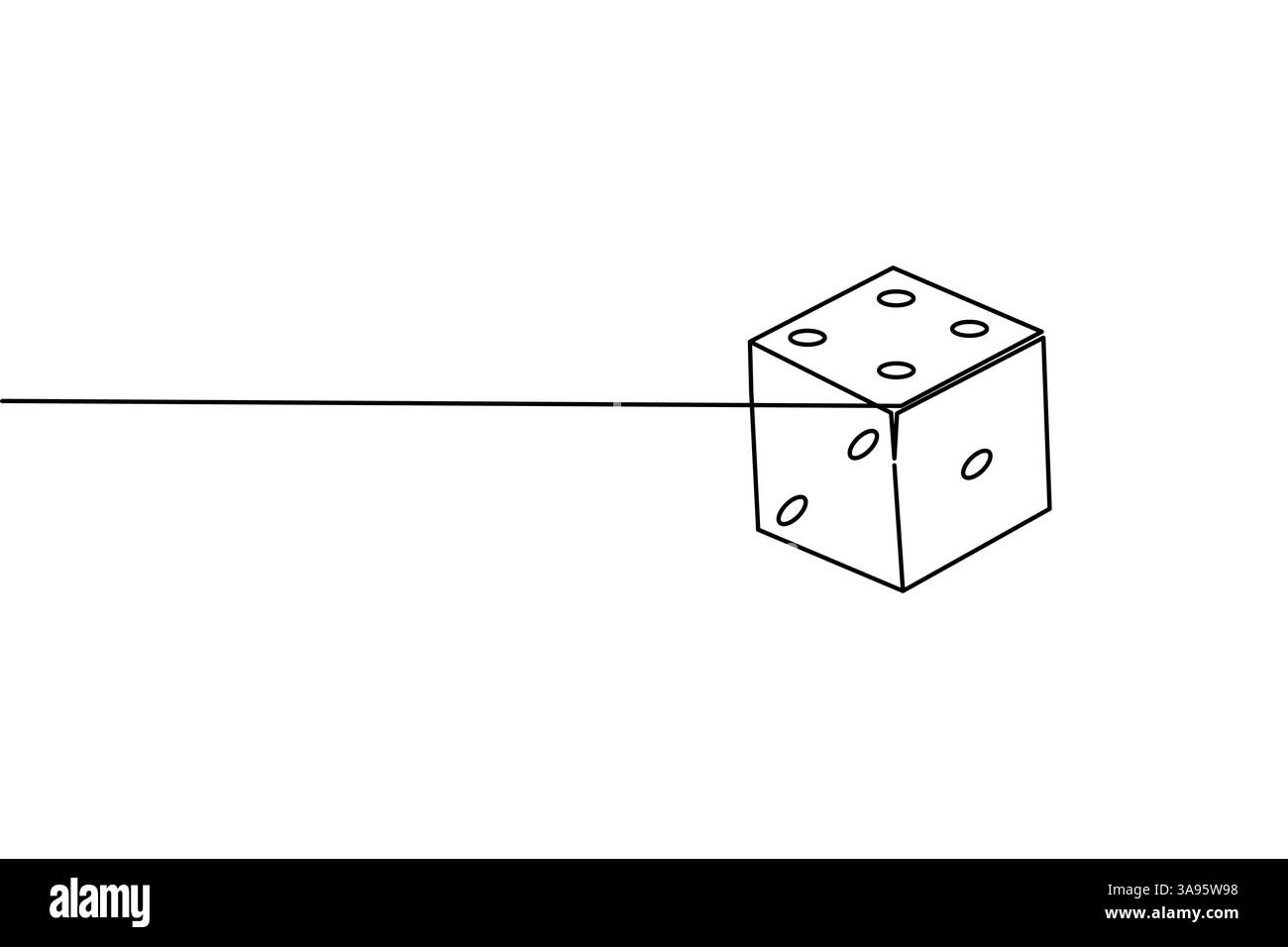 Game dice continuous one line drawing simple outline vector icon Stock ...