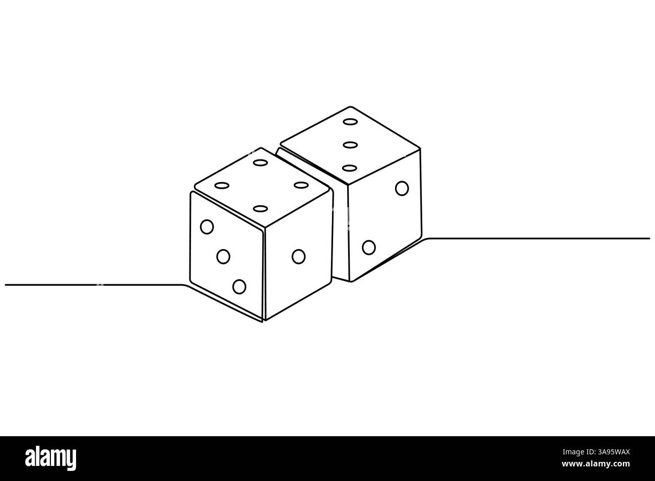 Game dice continuous one line drawing simple outline vector icon Stock ...