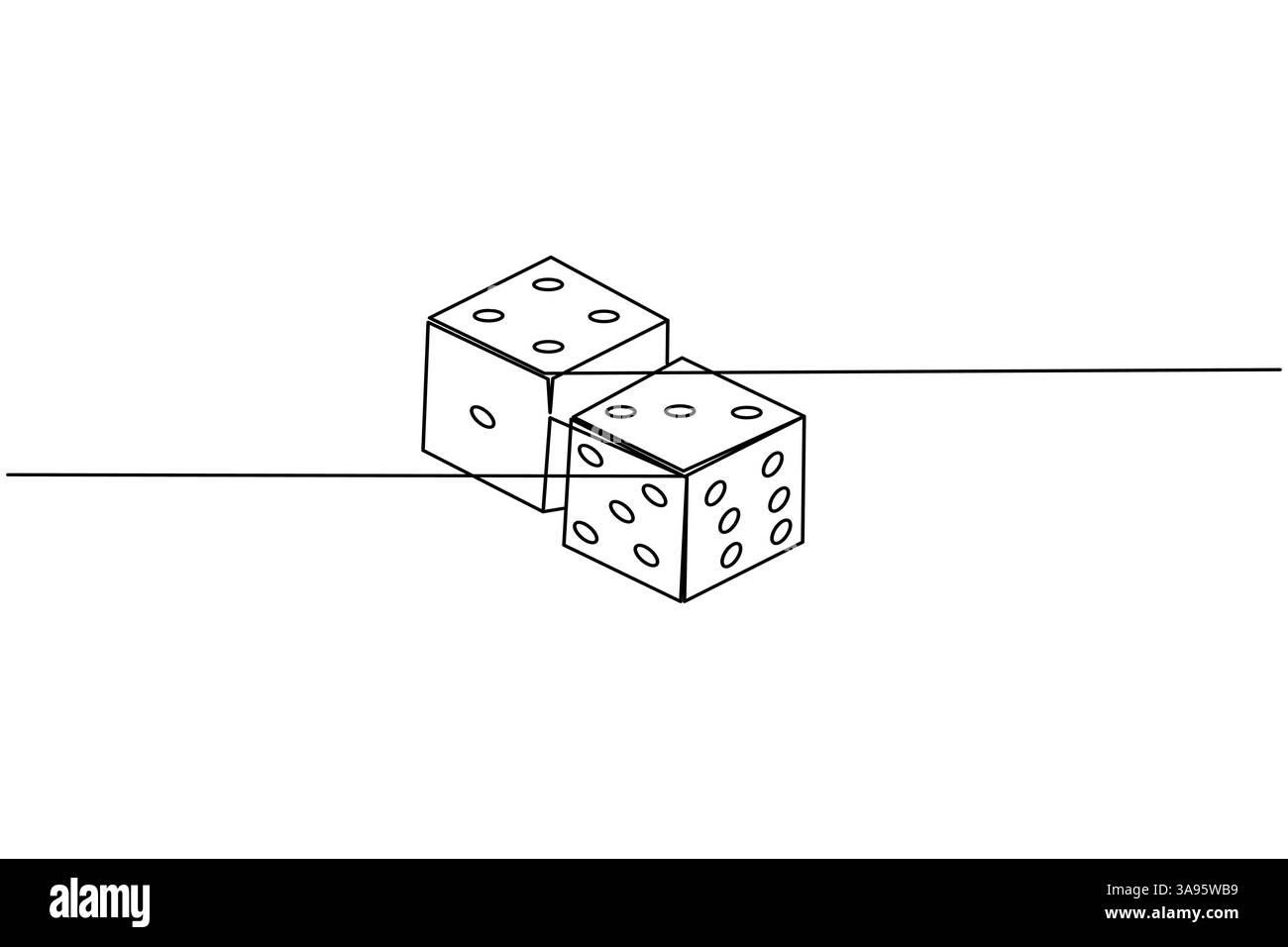 Game dice continuous one line drawing simple outline vector icon Stock ...