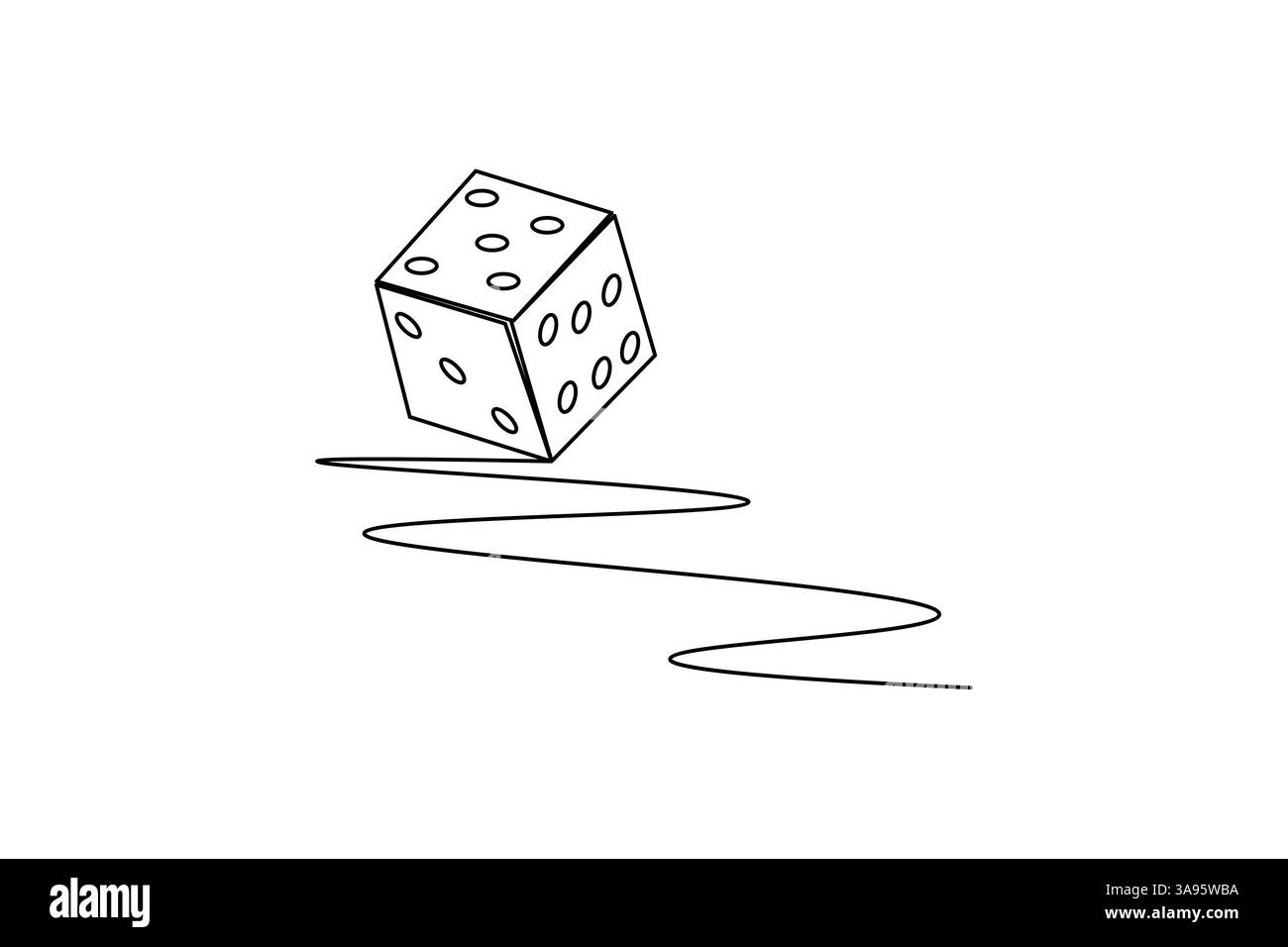 Game dice continuous one line drawing simple outline vector icon Stock ...