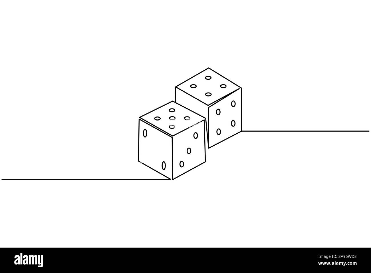 Game dice continuous one line drawing simple outline vector icon Stock ...