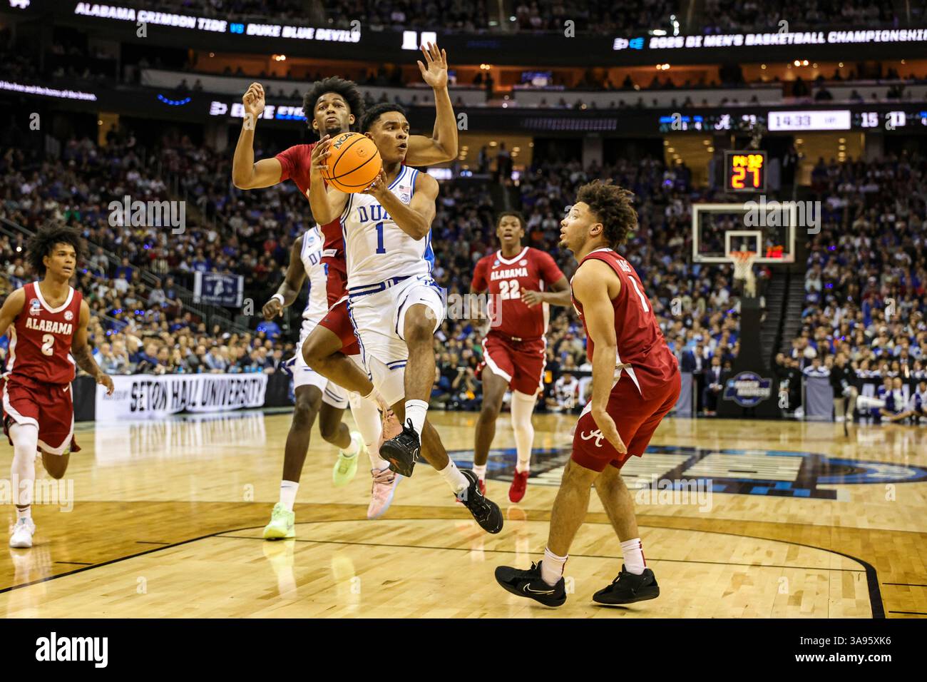 March 29, 2025, Newark, New Jersey, USA: Duke Blue Devils guard CALEB ...