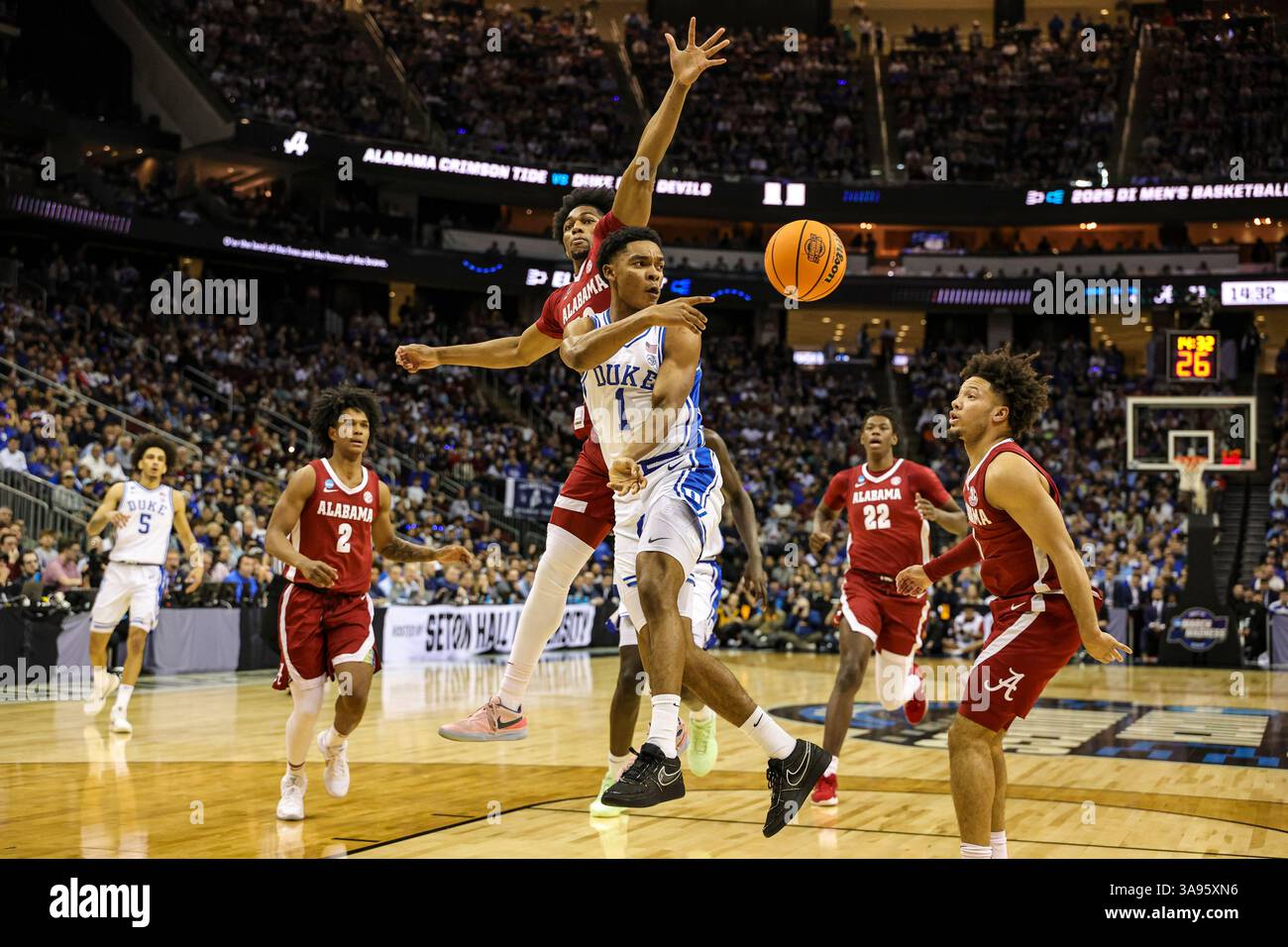 March 29, 2025, Newark, New Jersey, USA: Duke Blue Devils guard CALEB ...