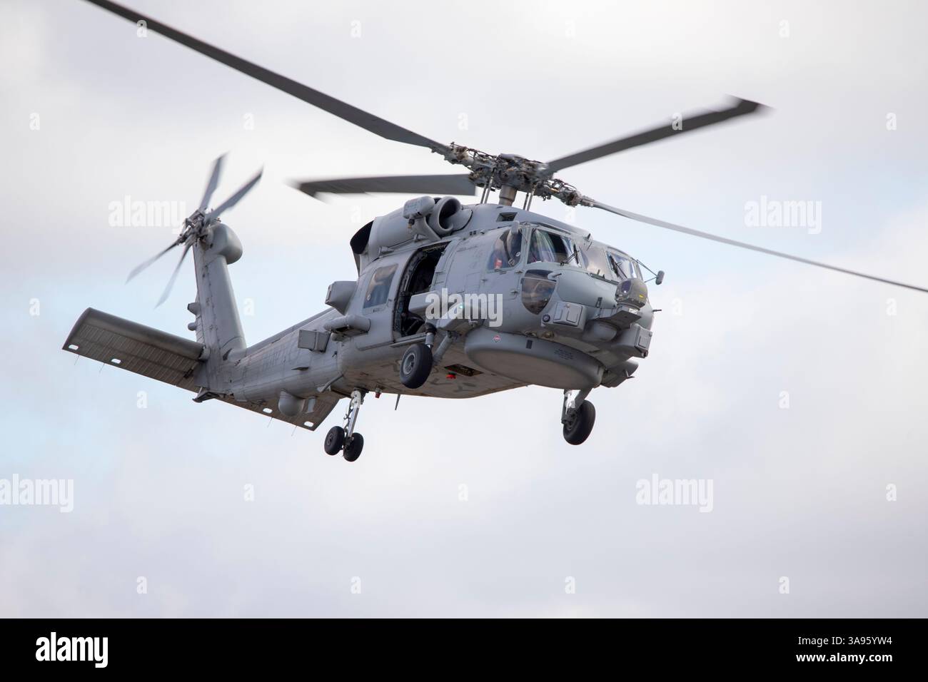 A Royal Australian Navy (RAN) SH-60 Seahawk helicopter on display at ...