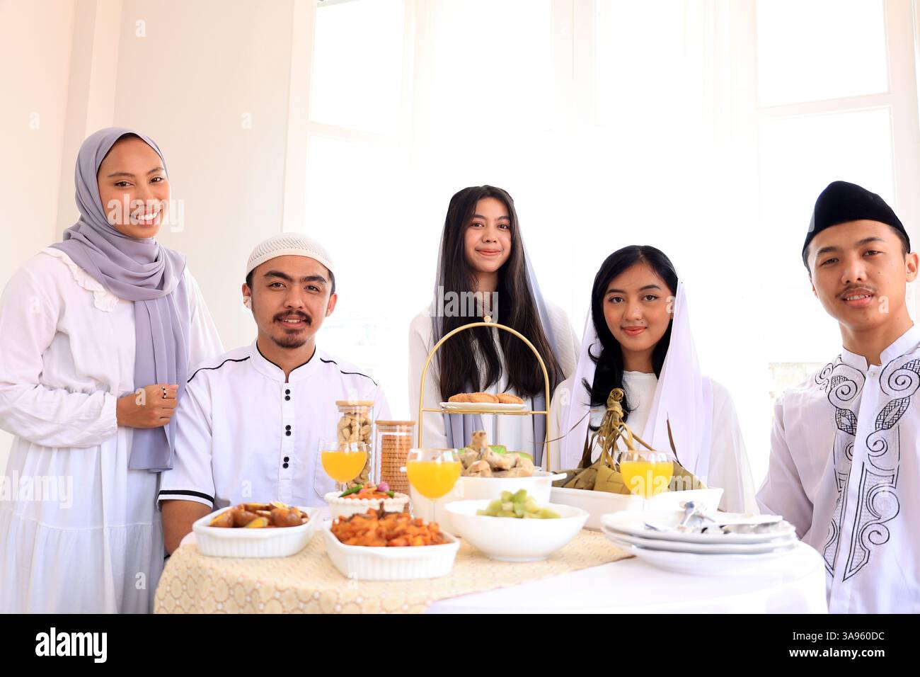 Group of Friends or Cousins Pose in front of Camera during Eid Al Fitr ...