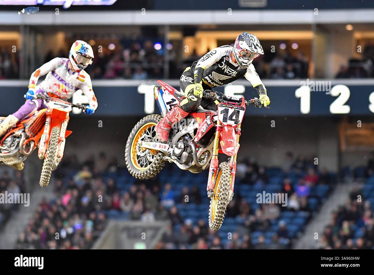 March 29, 2025: Honda rider Dylan Ferrandis (14) during the 450 main ...