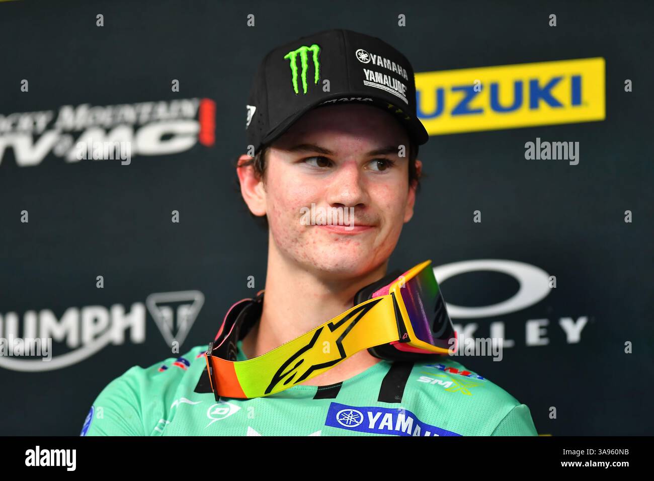 Seattle, WA, USA. 29th Mar, 2025. Cole Davies on the podium after ...