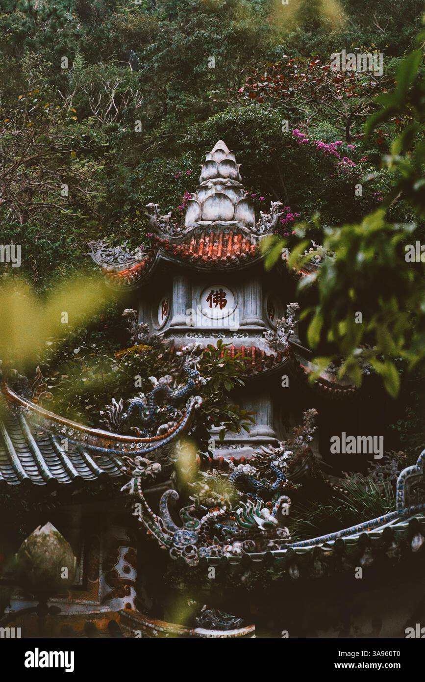 Pagoda in Vietnam traditional architecture building in Marble mountains ...