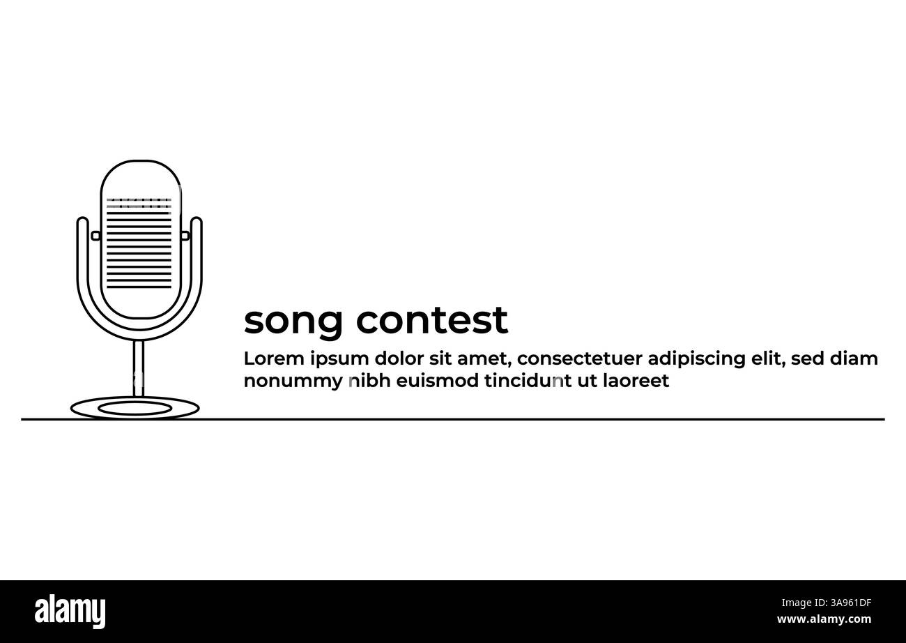 one line drawing Song Contest Europe Stock Vector Image & Art - Alamy