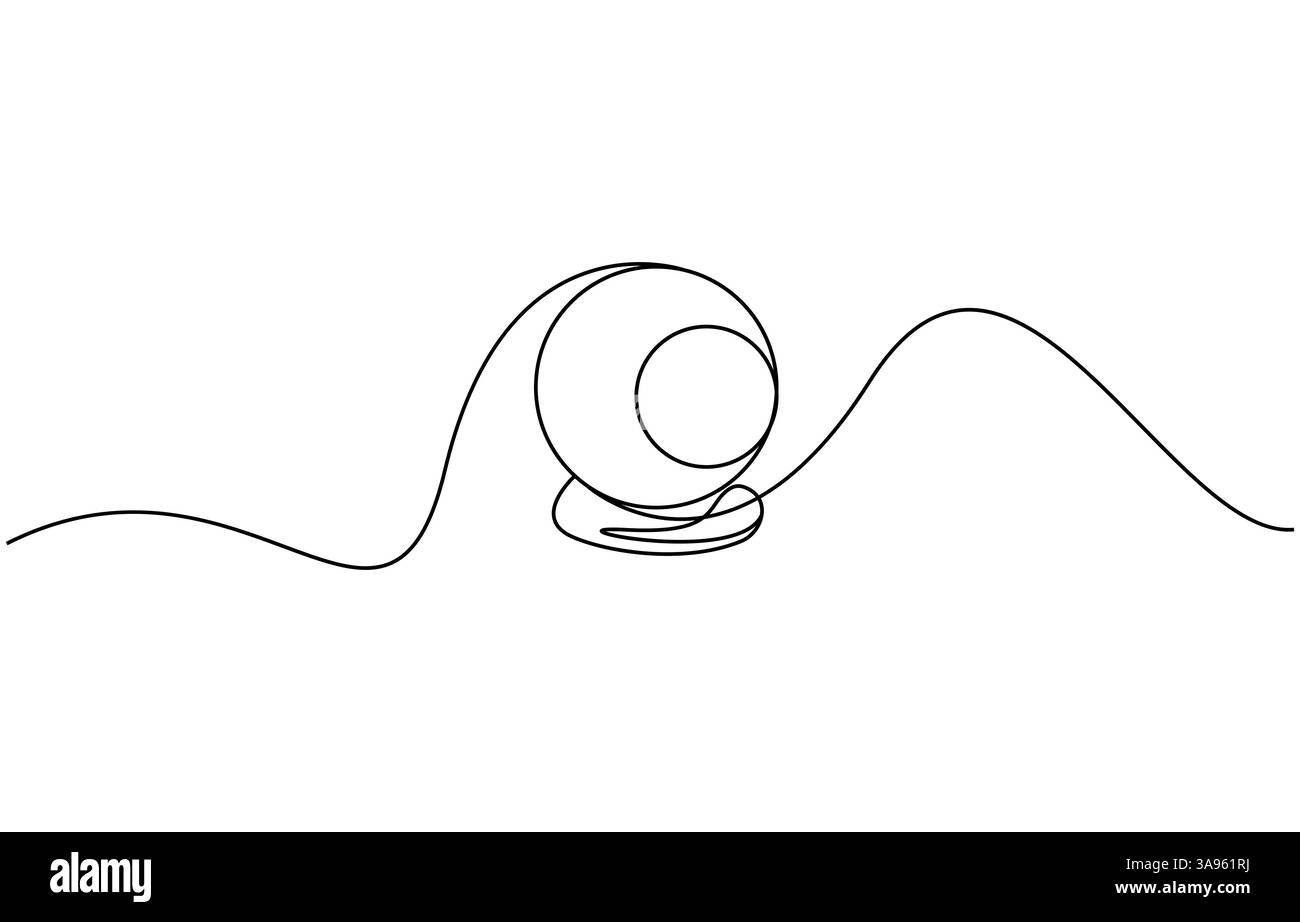 One continuous line drawing of Crystal ball. Mafic glass globe for ...