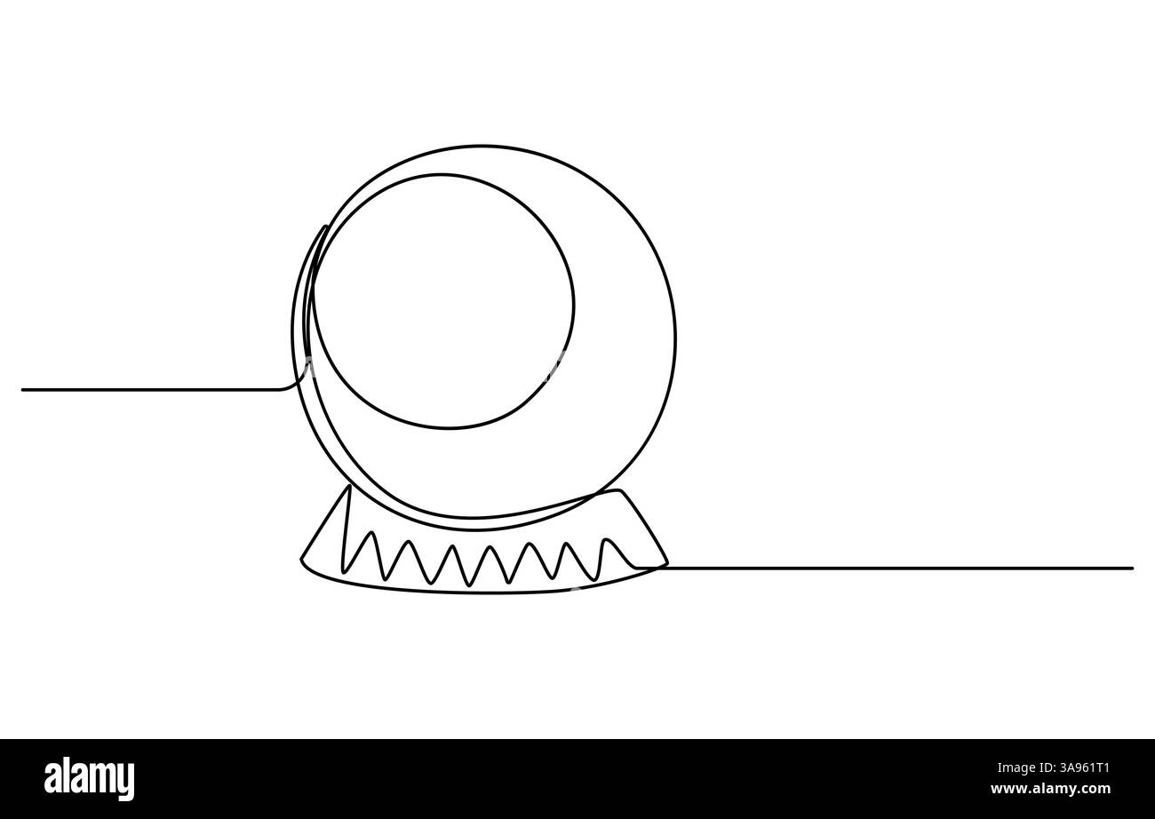 One continuous line drawing of Crystal ball. Mafic glass globe for ...
