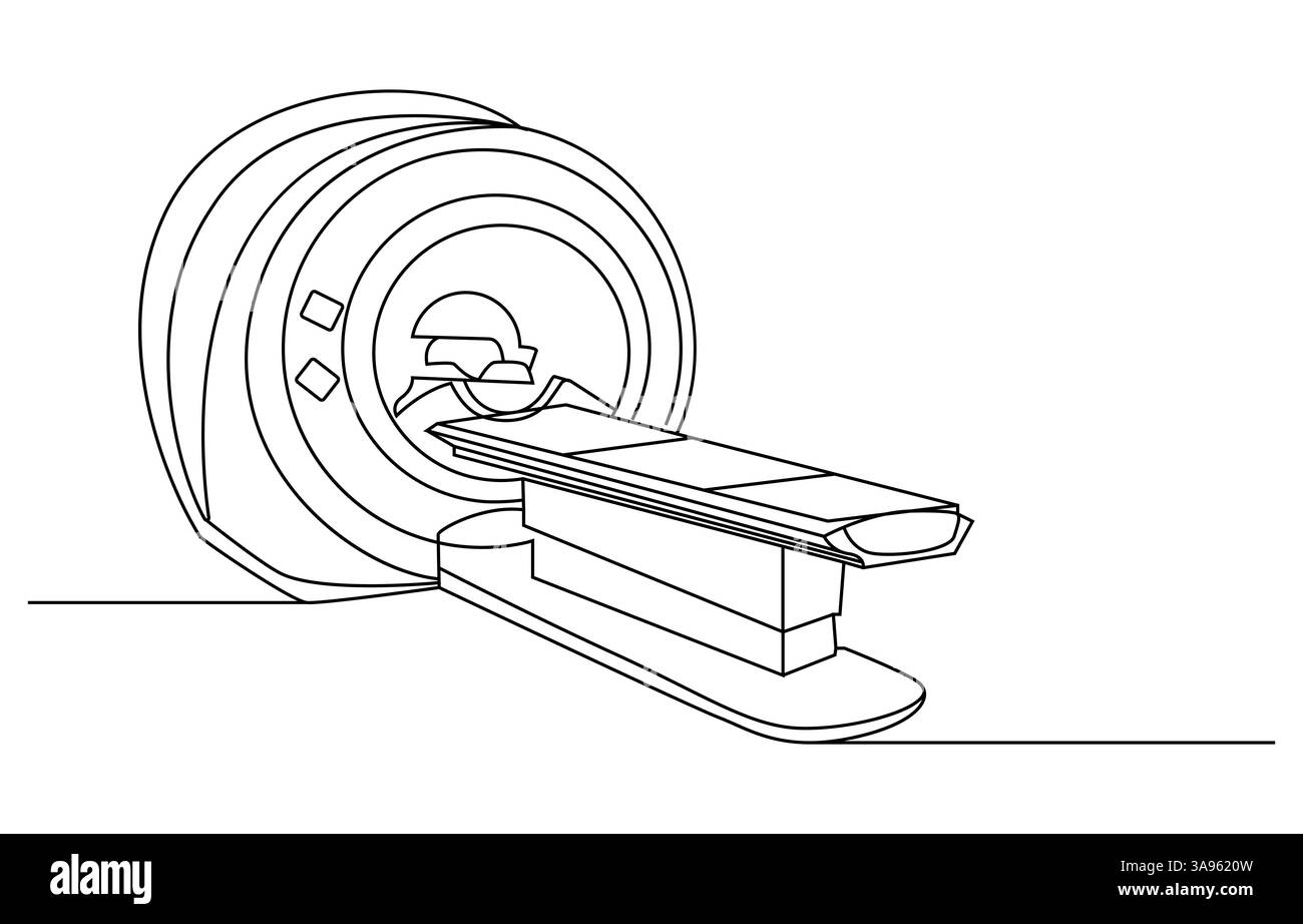 Continuous one line drawing Magnetic resonance imaging Stock Vector ...