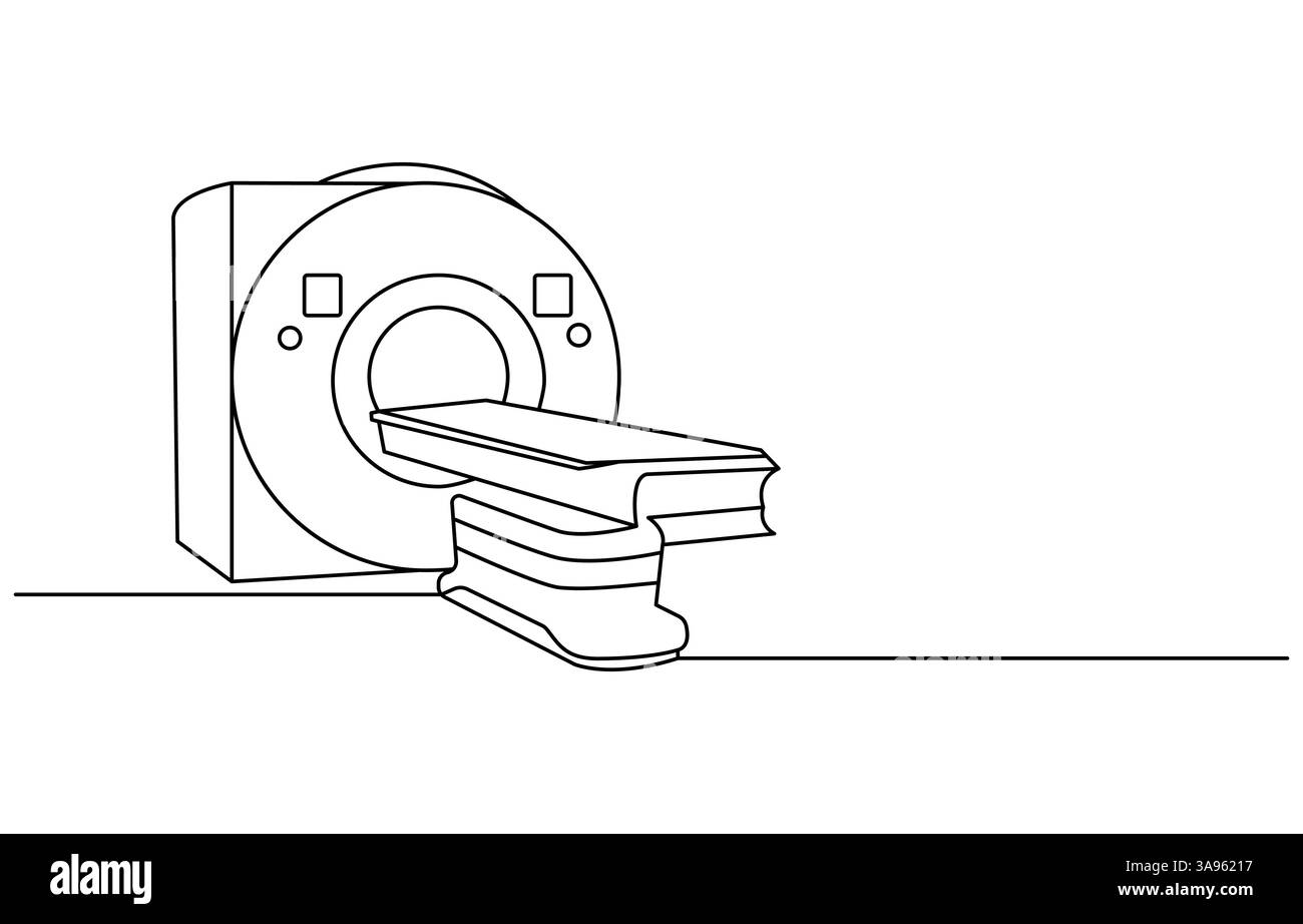 Continuous one line drawing Magnetic resonance imaging Stock Vector ...