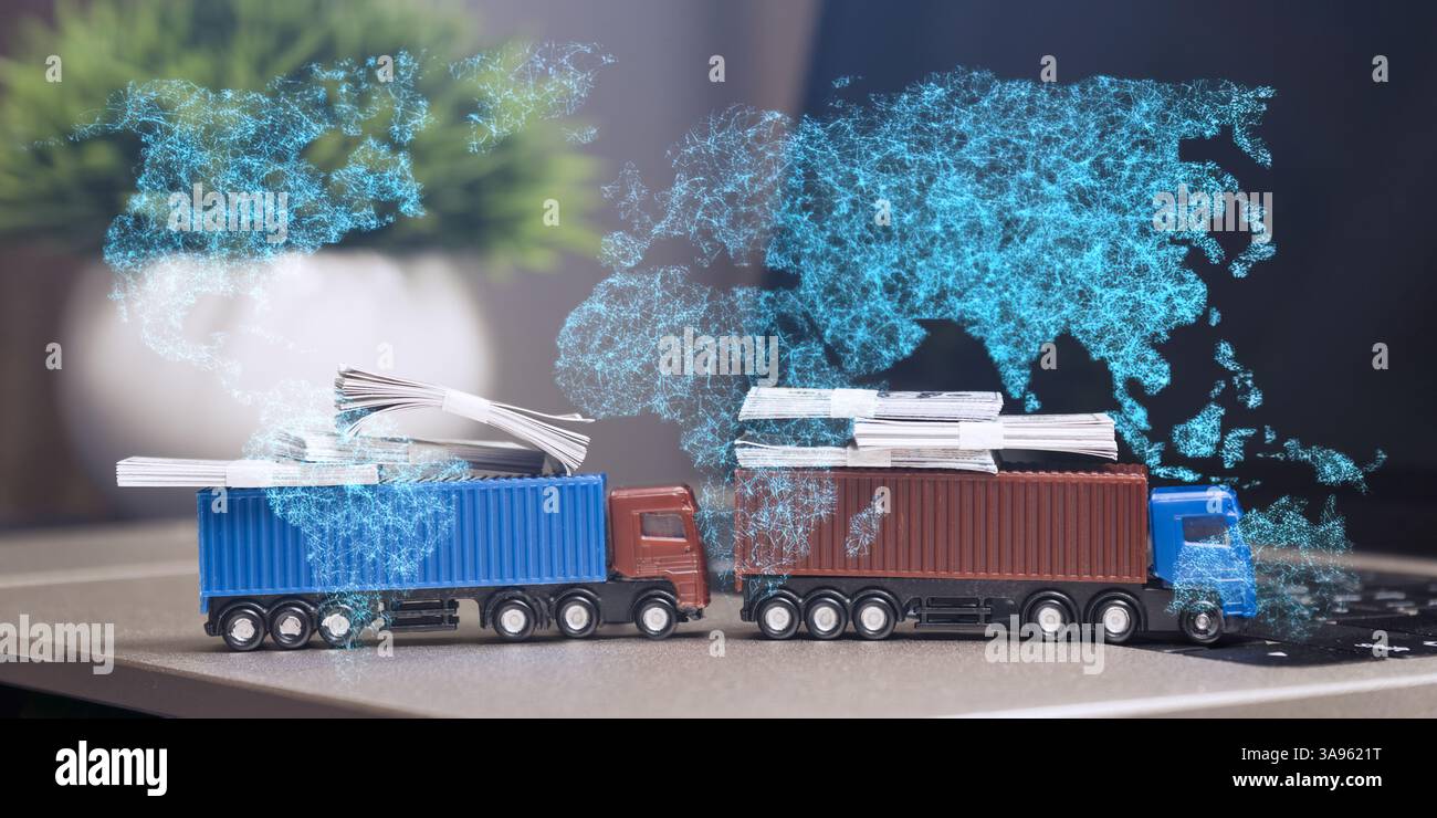 Global logistics and money transfer concept Stock Photo - Alamy